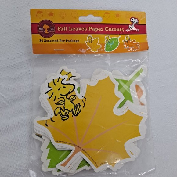 Peanuts | Office | Peanuts Snoopy Woodstock Fall Leaves Paper Cut Outs ...